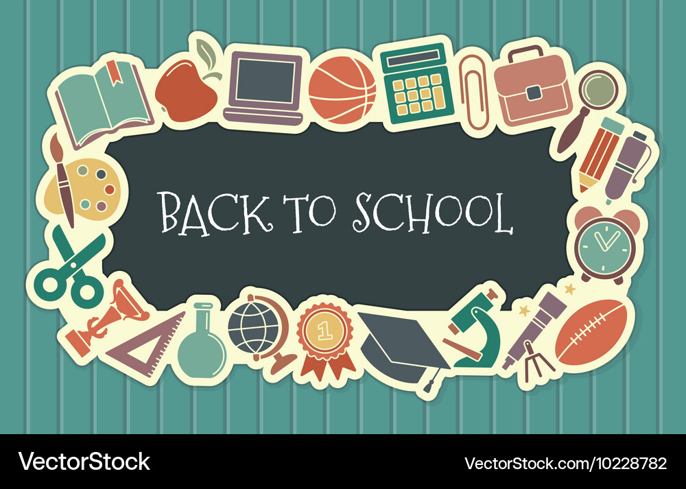 School vintage seamless background Royalty Free Vector Image