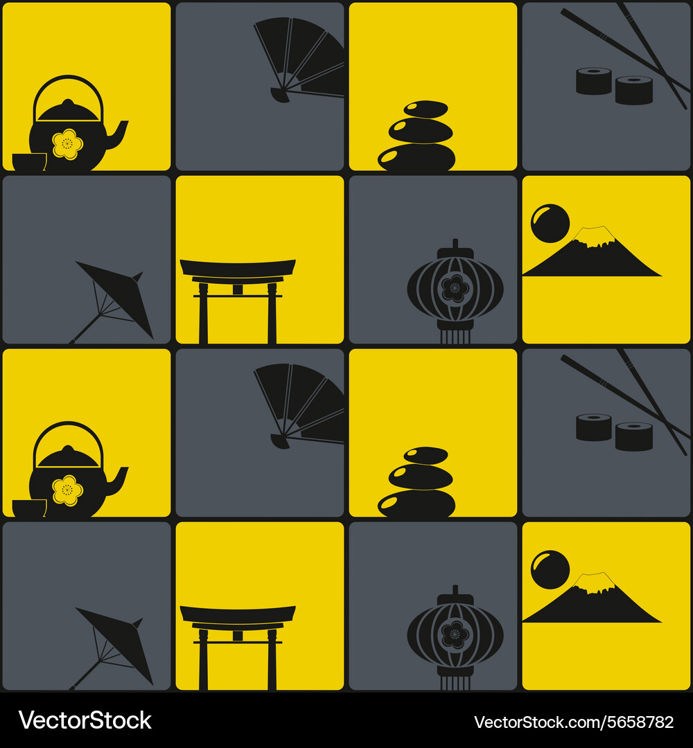 Seamless background with japanese symbols Vector Image