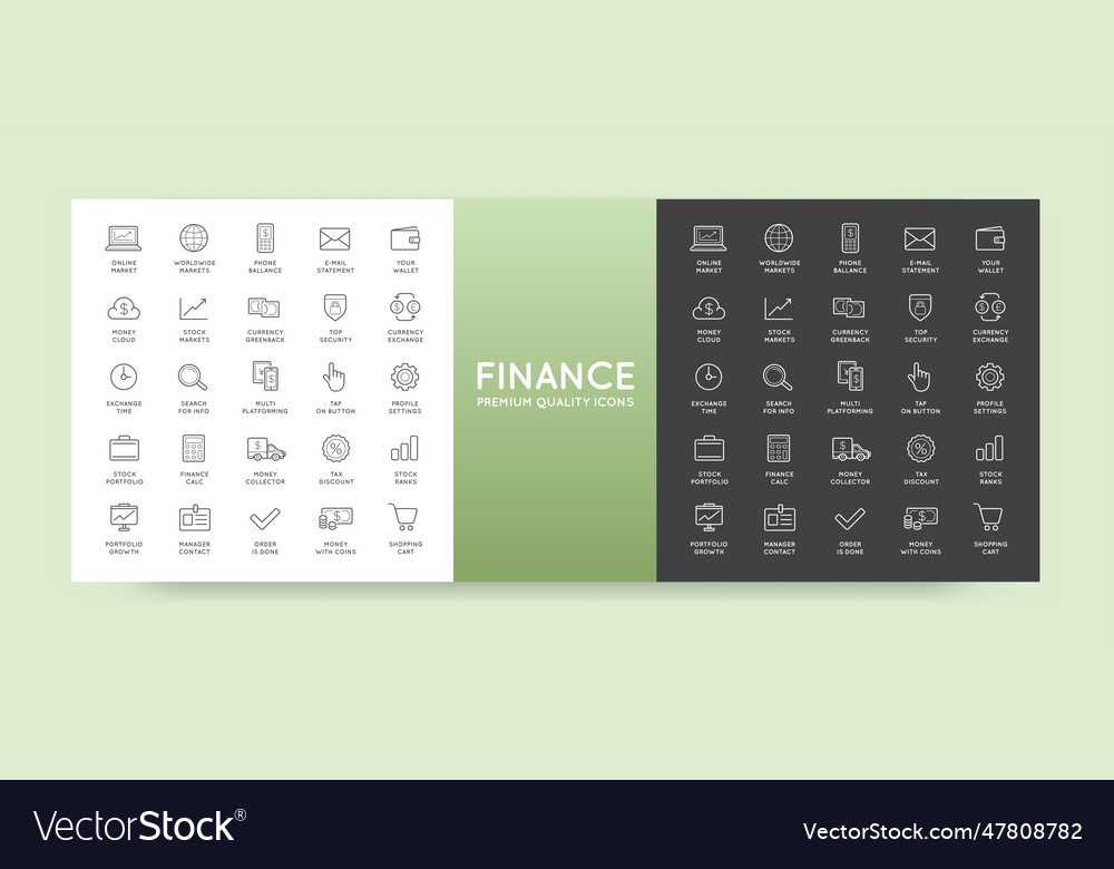 Set of finance and money icons can be used Vector Image