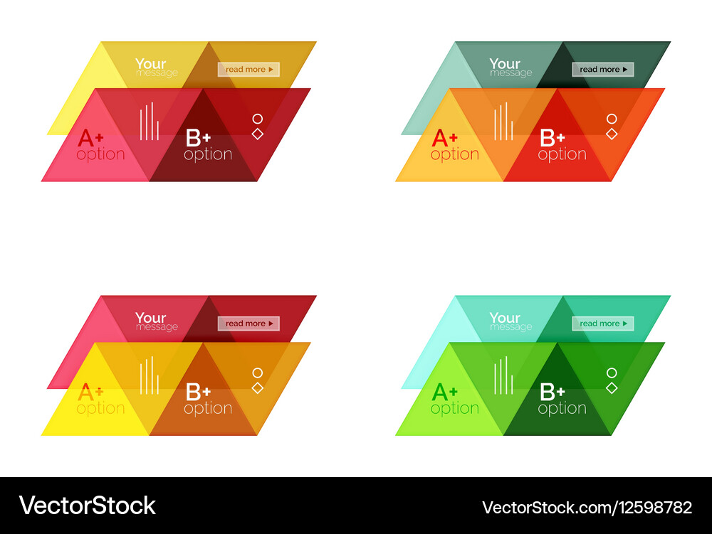 Set of triangle geometric infographic Royalty Free Vector