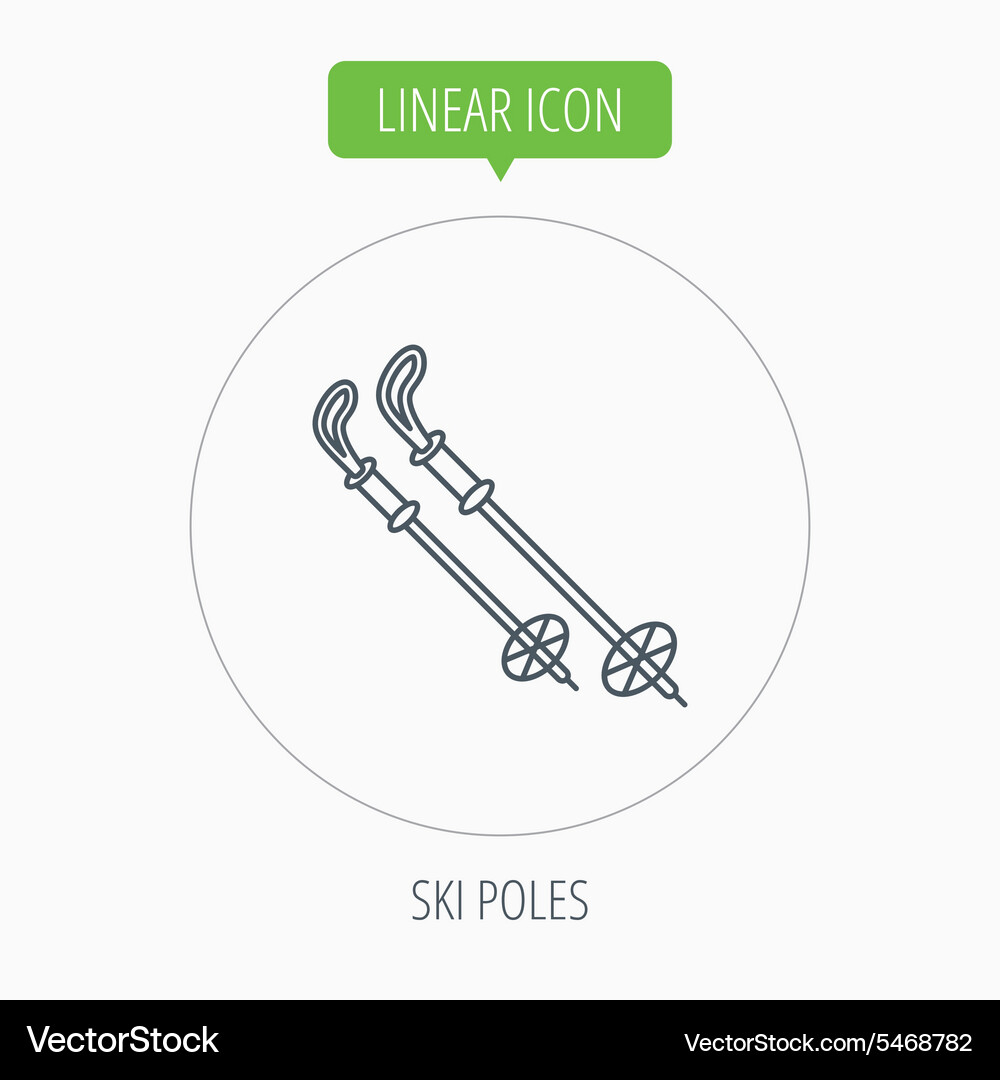 Skiing icon ski sticks or poles sign Royalty Free Vector