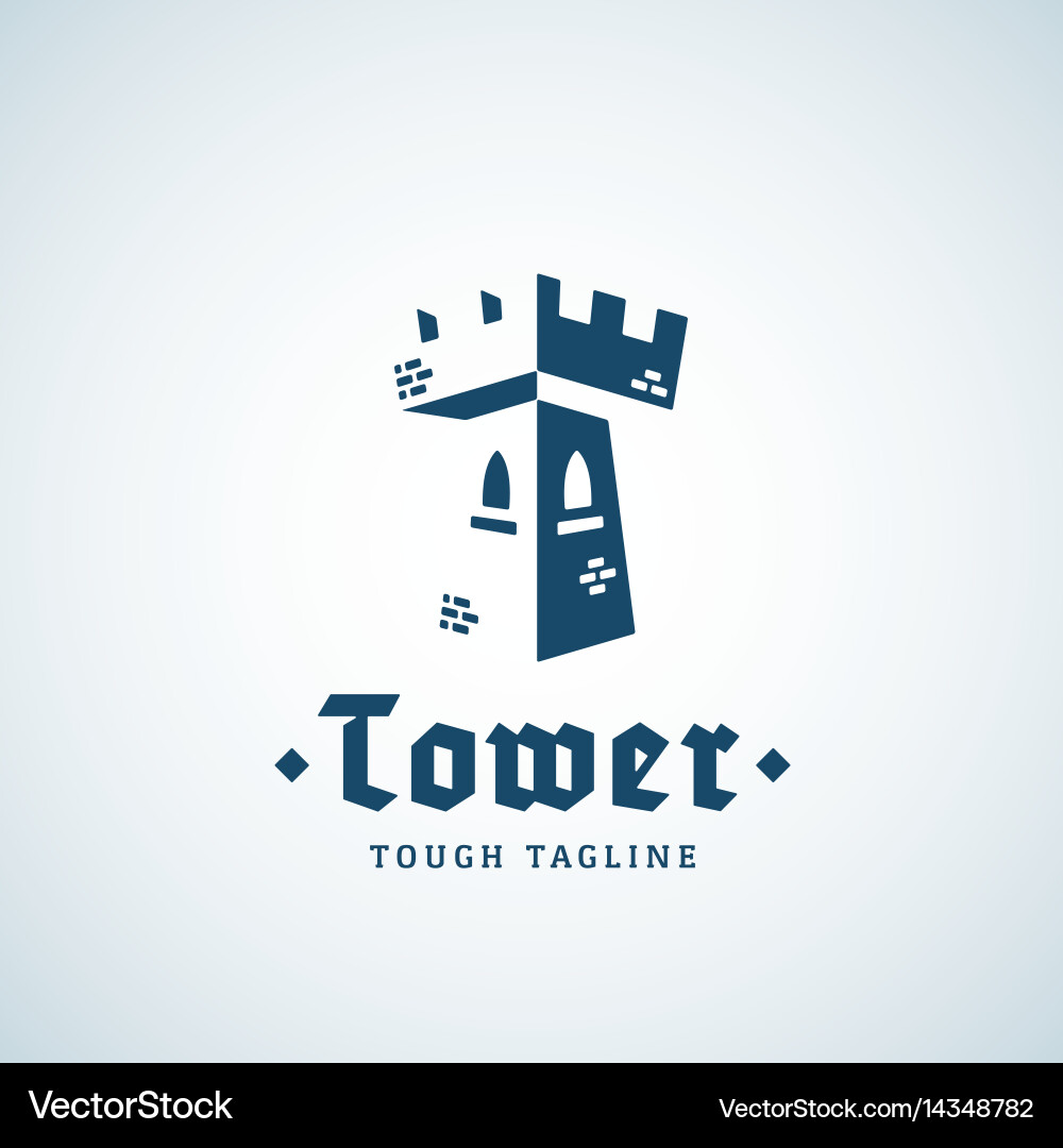 Tower as a letter t abstract sign emblem Vector Image