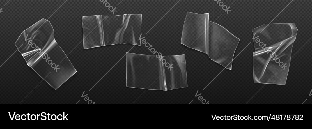 Transparent plastic adhesive tape or sticker Vector Image