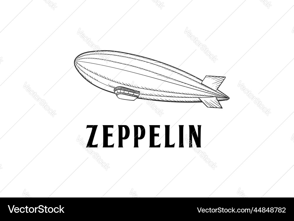 Vintage retro old zeppelin plane logo design Vector Image