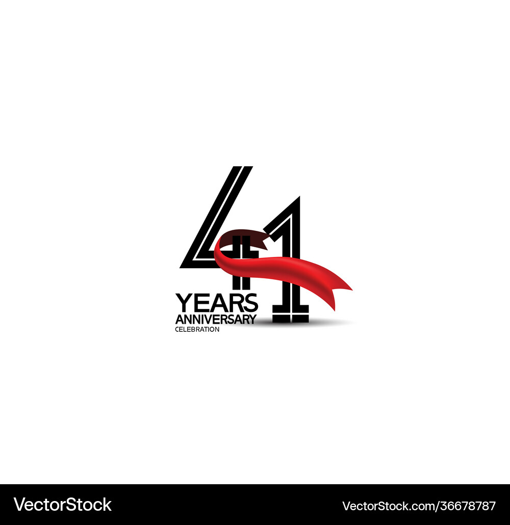 41 years anniversary logotype flat black color Vector Image