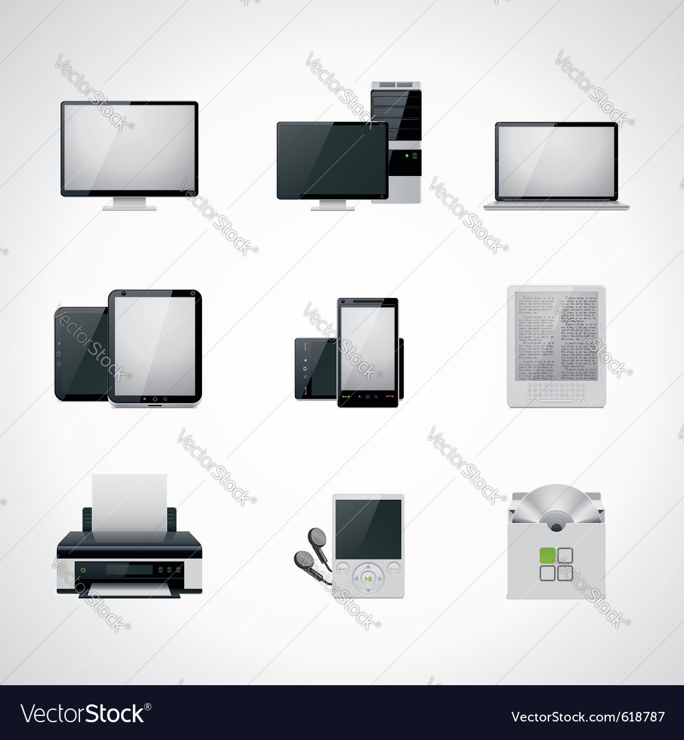 Computer icon set Royalty Free Vector Image - VectorStock