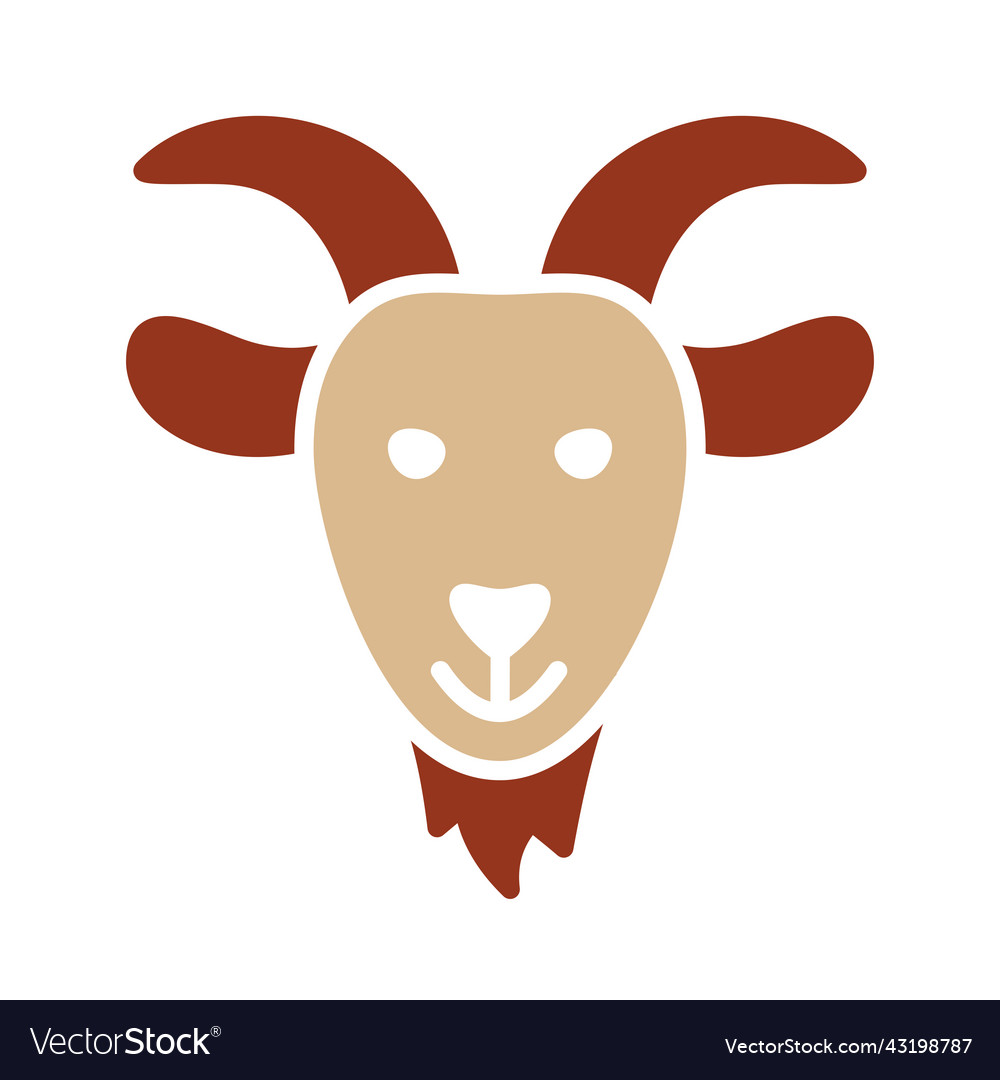 Goat glyph icon farm animal Royalty Free Vector Image