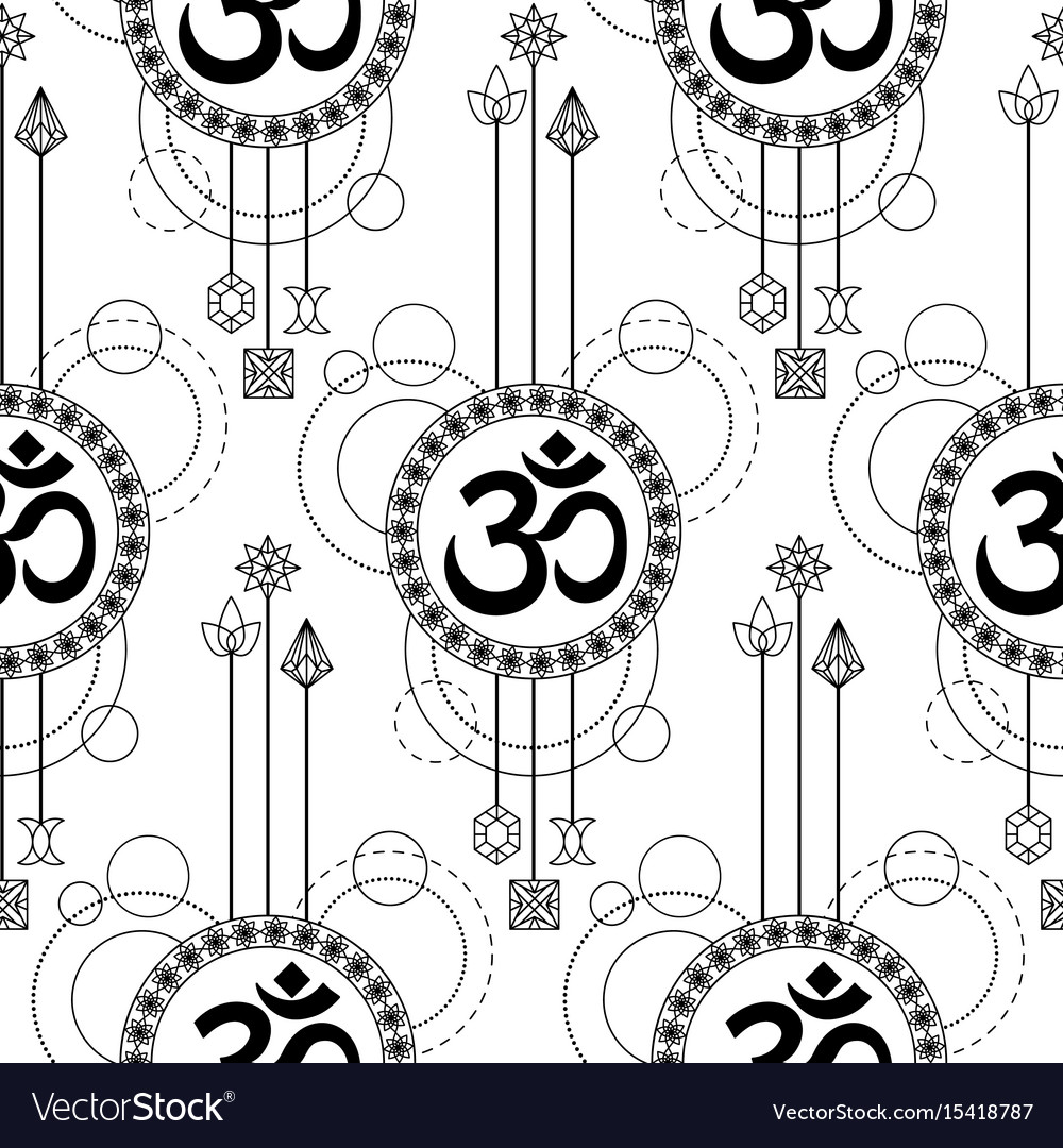 Om seamless pattern Royalty Free Vector Image - VectorStock