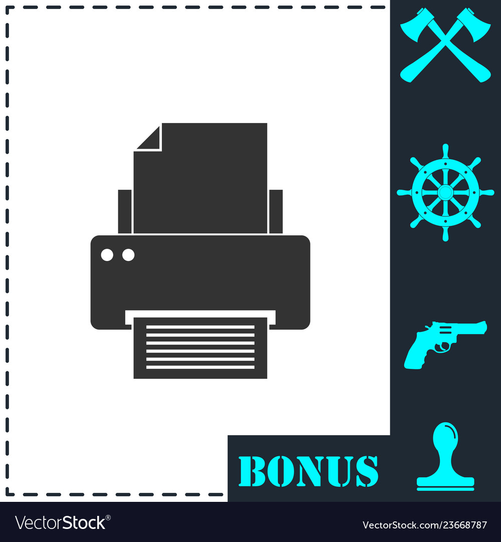 Printer icon flat Royalty Free Vector Image - VectorStock