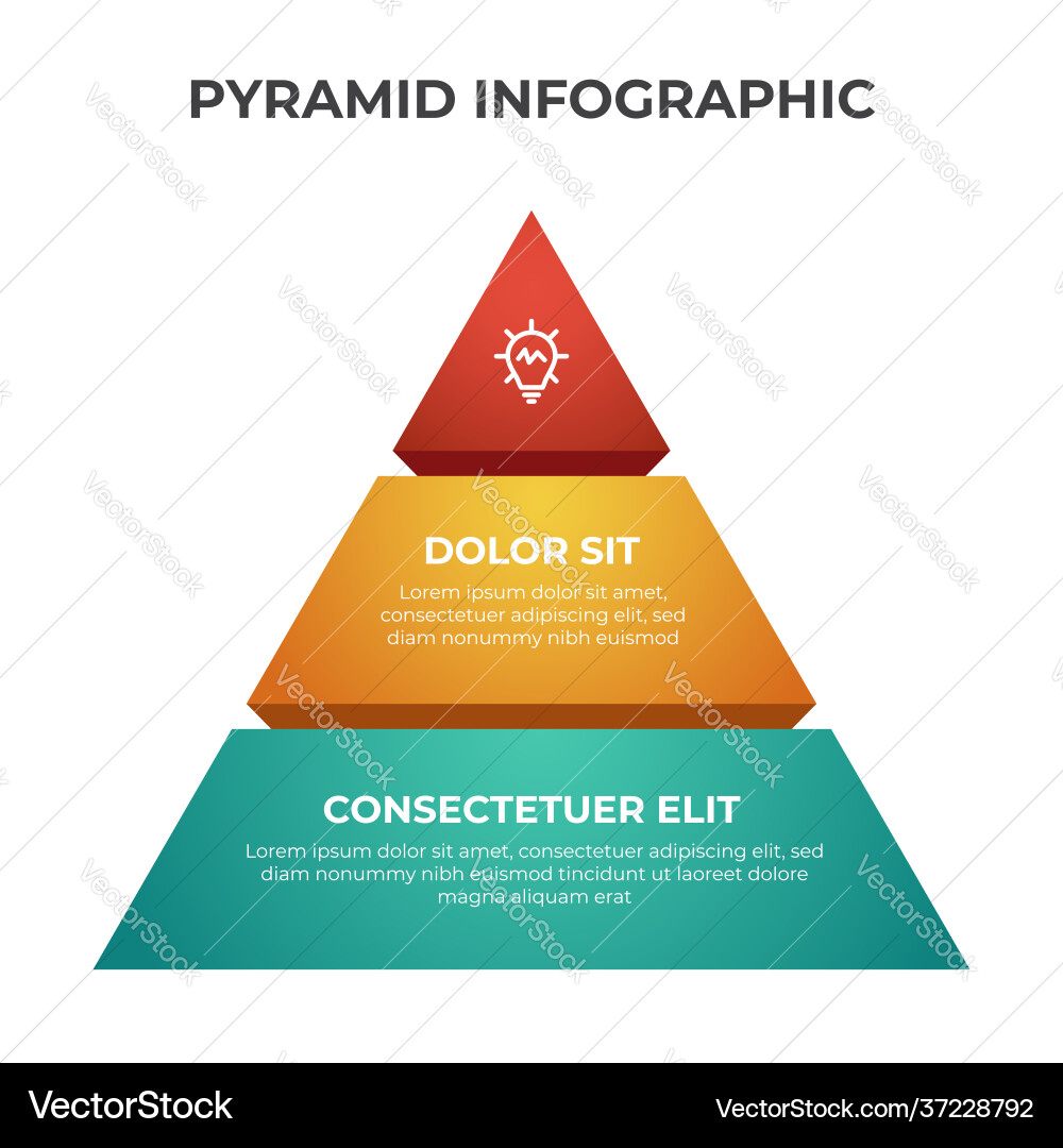 2 point bullet list pyramid diagram business Vector Image