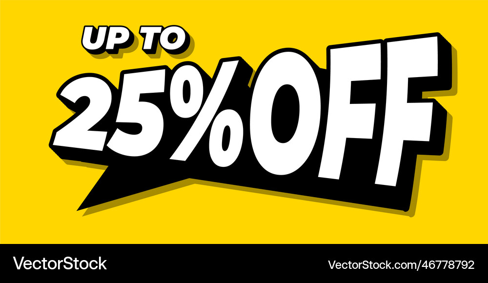 25 sale promotion bubble chat template design Vector Image