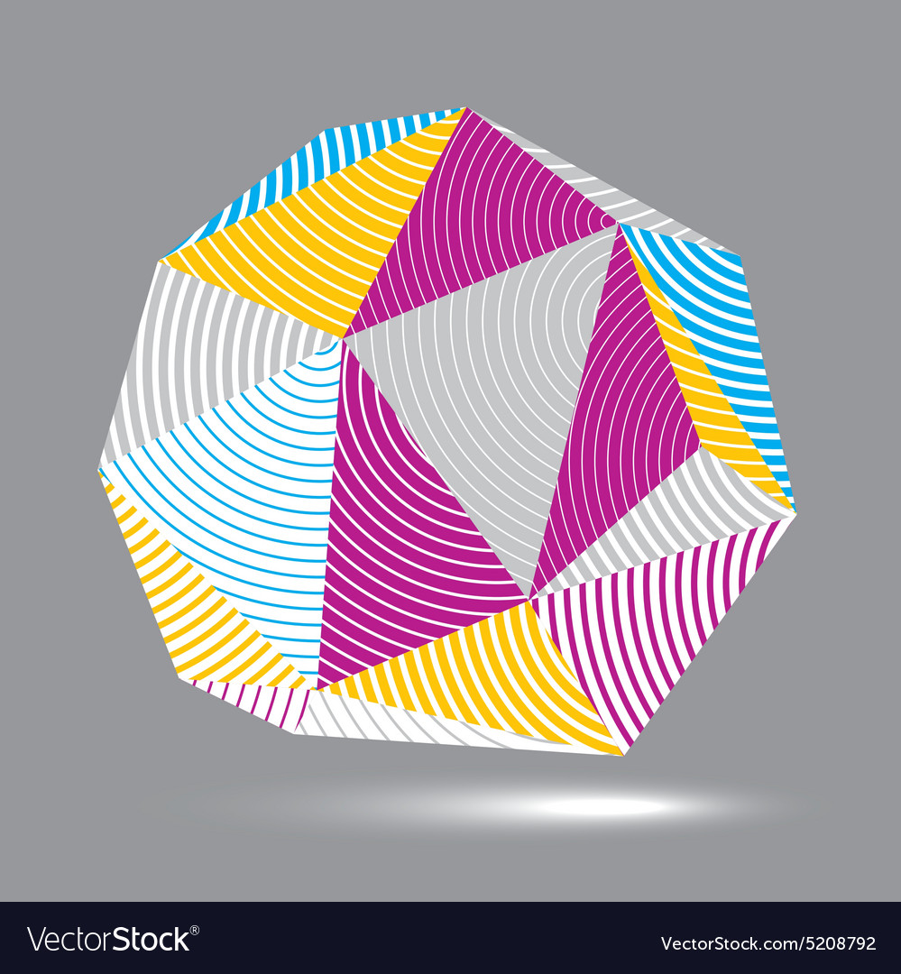 3d Abstract Design Object Polygonal Complicated Vector Image