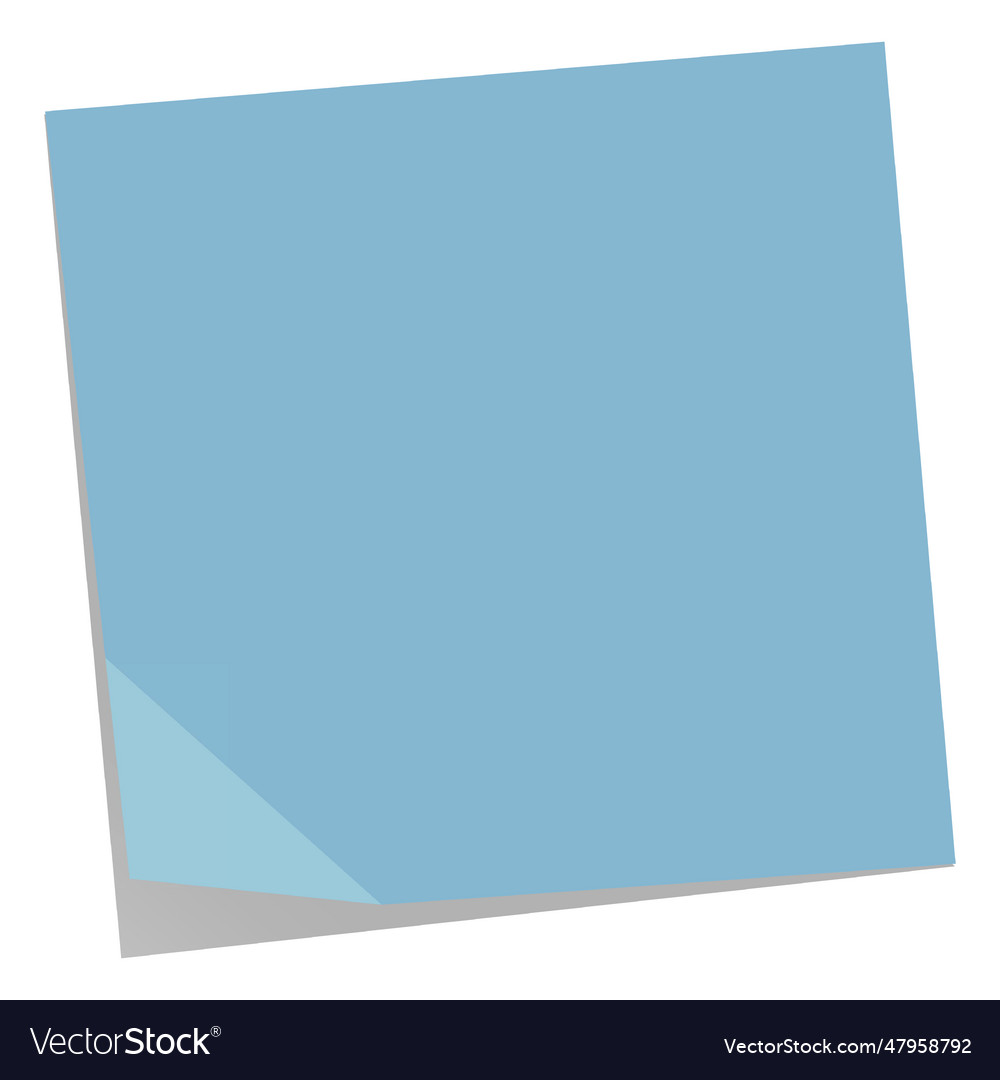 Blue post it note Royalty Free Vector Image - VectorStock