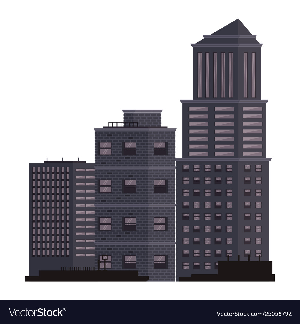 City buildings isolated Royalty Free Vector Image