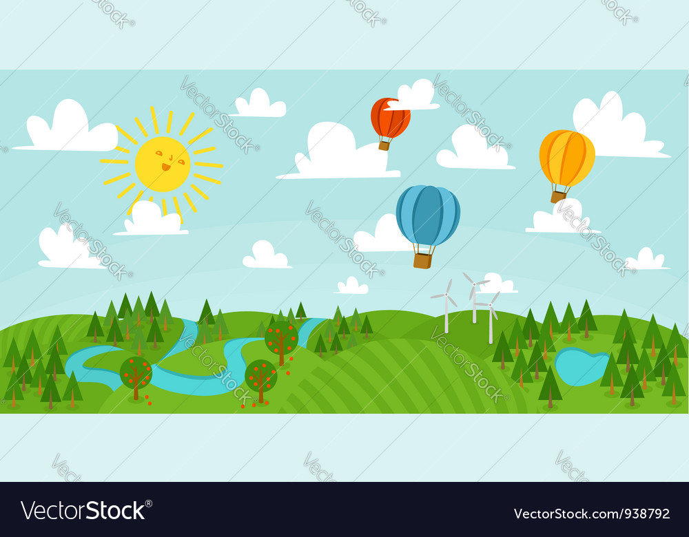 Colorful landscape Royalty Free Vector Image - VectorStock