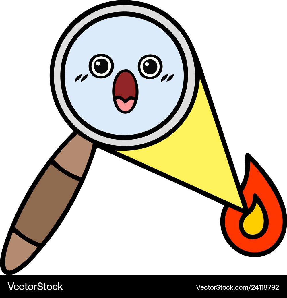 Cute cartoon magnifying glass Royalty Free Vector Image