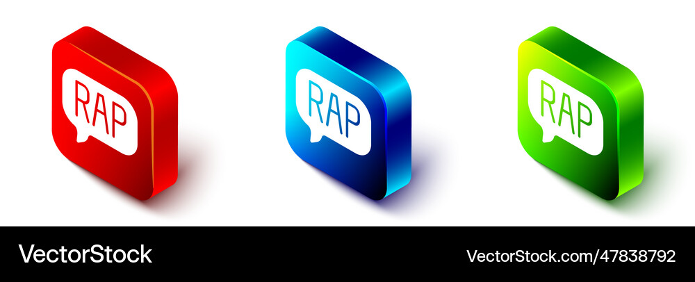 Isometric rap music icon isolated on white Vector Image