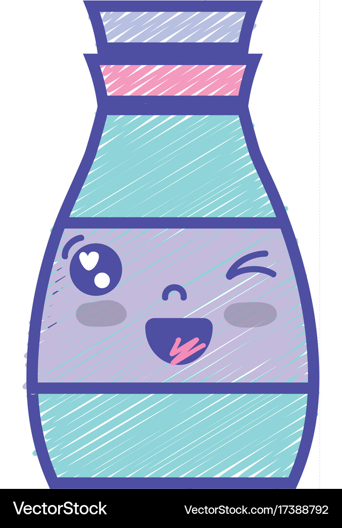 Kawaii cute funny beverage bottle Royalty Free Vector Image