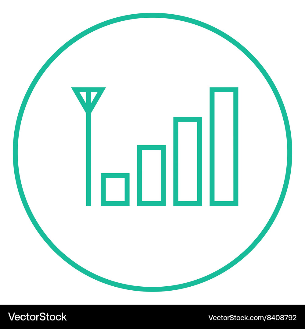 Mobile phone signal sign line icon Royalty Free Vector Image