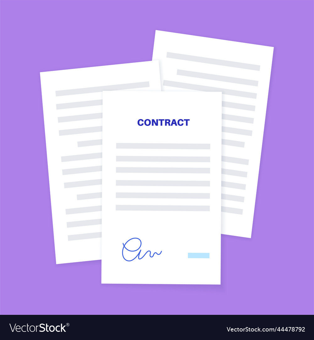 Paper document contract Royalty Free Vector Image