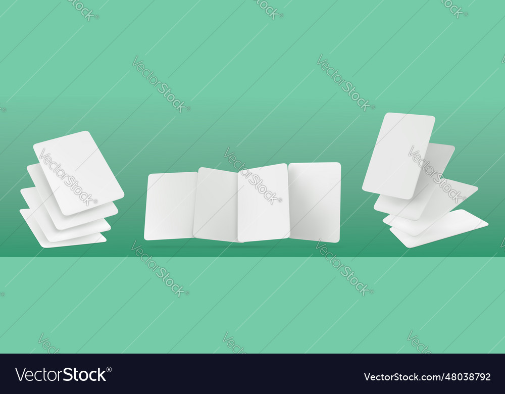 Playing cards mockup - realistic set Royalty Free Vector