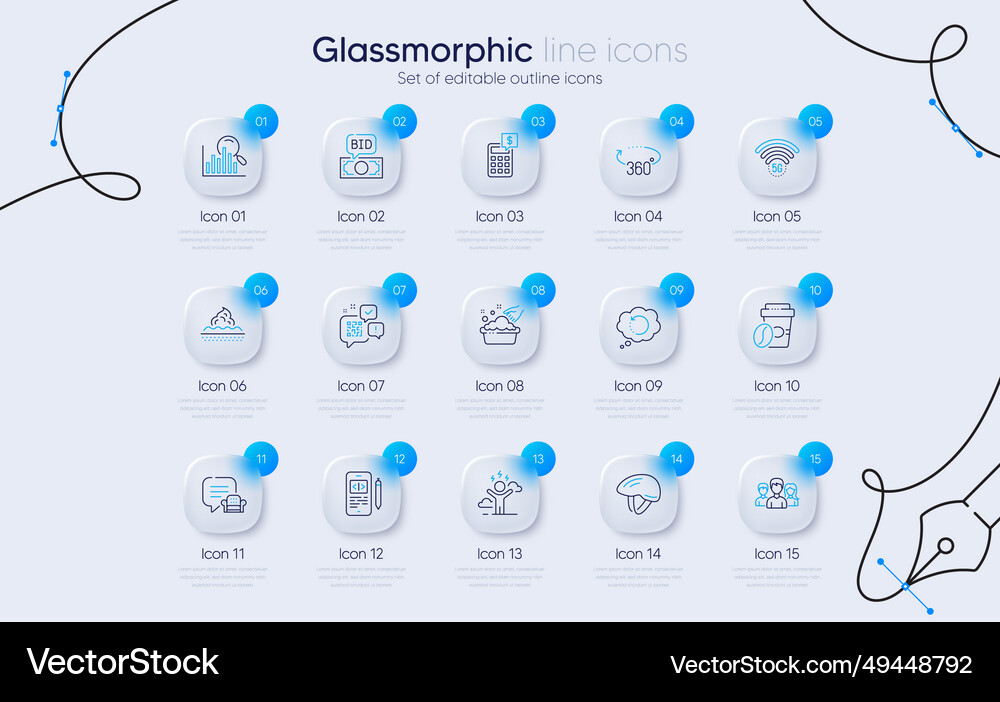 Set of 360 degrees teamwork and recovery data Vector Image