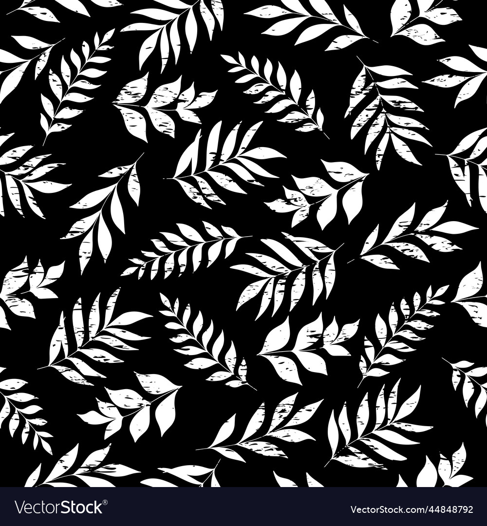 Simple leaves seamless pattern hand drawn design Vector Image