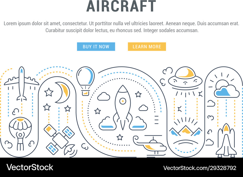 Website banner and landing page aircraft Vector Image