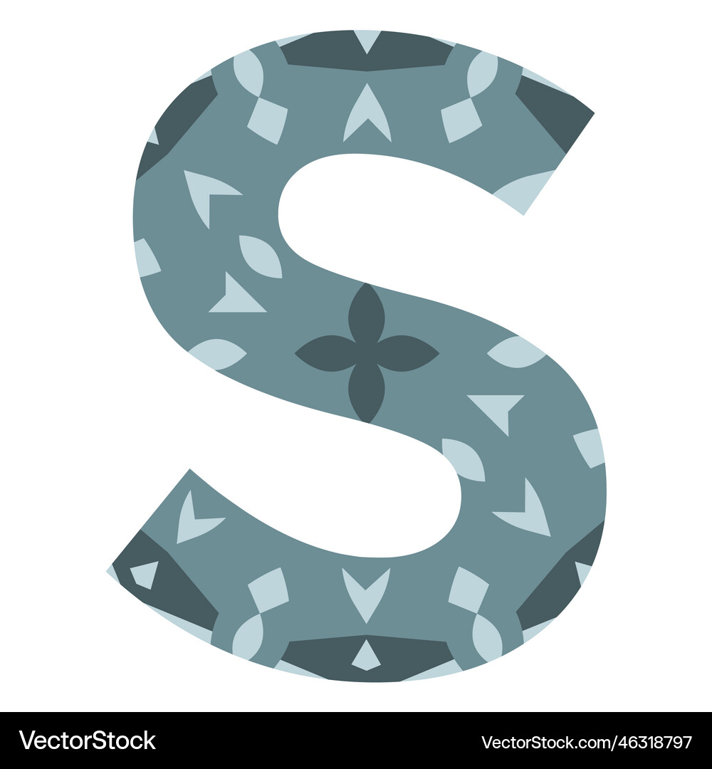 Alphabet letter s mandala Royalty Free Vector Image