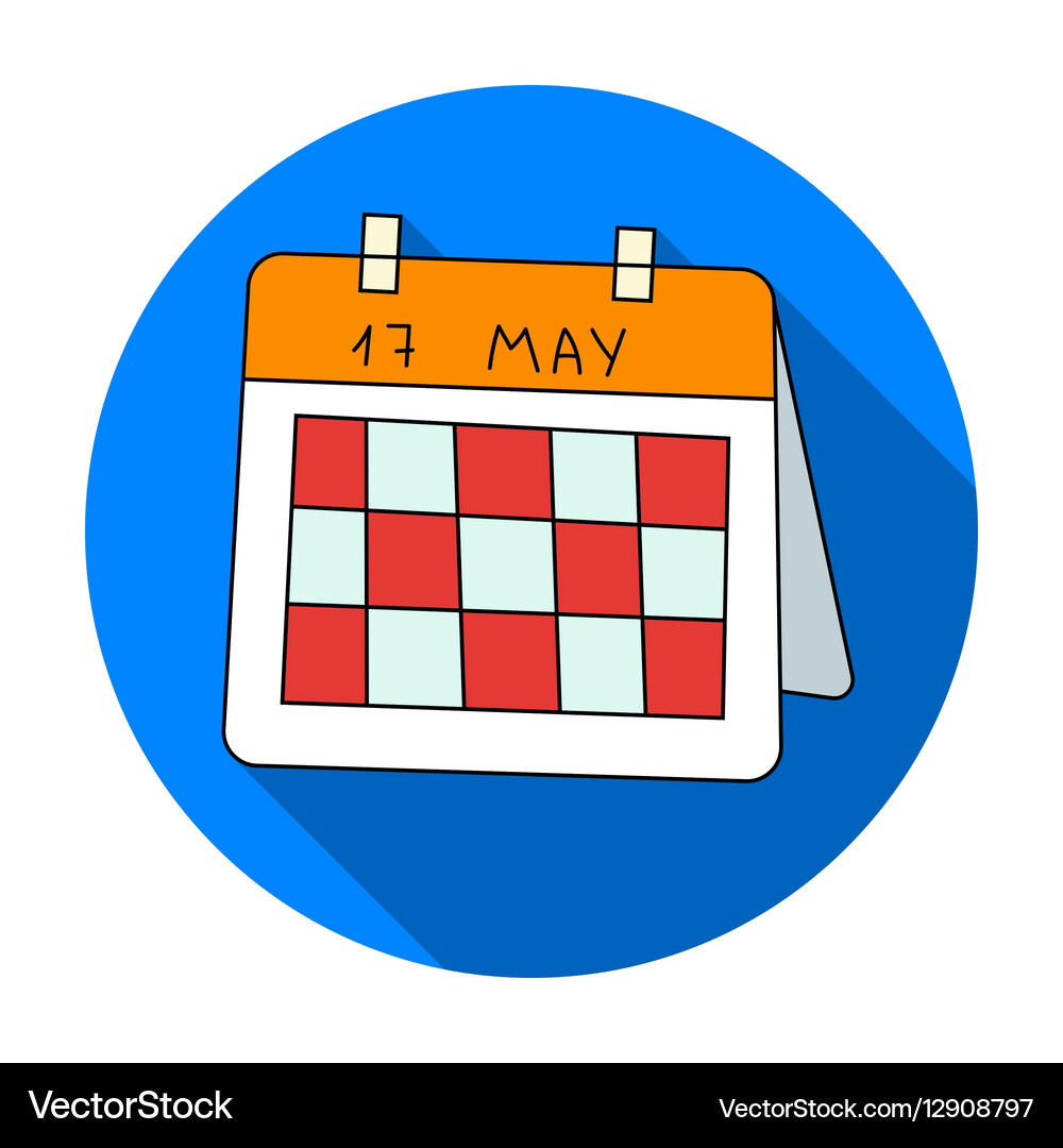 Calendar icon in flat style isolated on white Vector Image