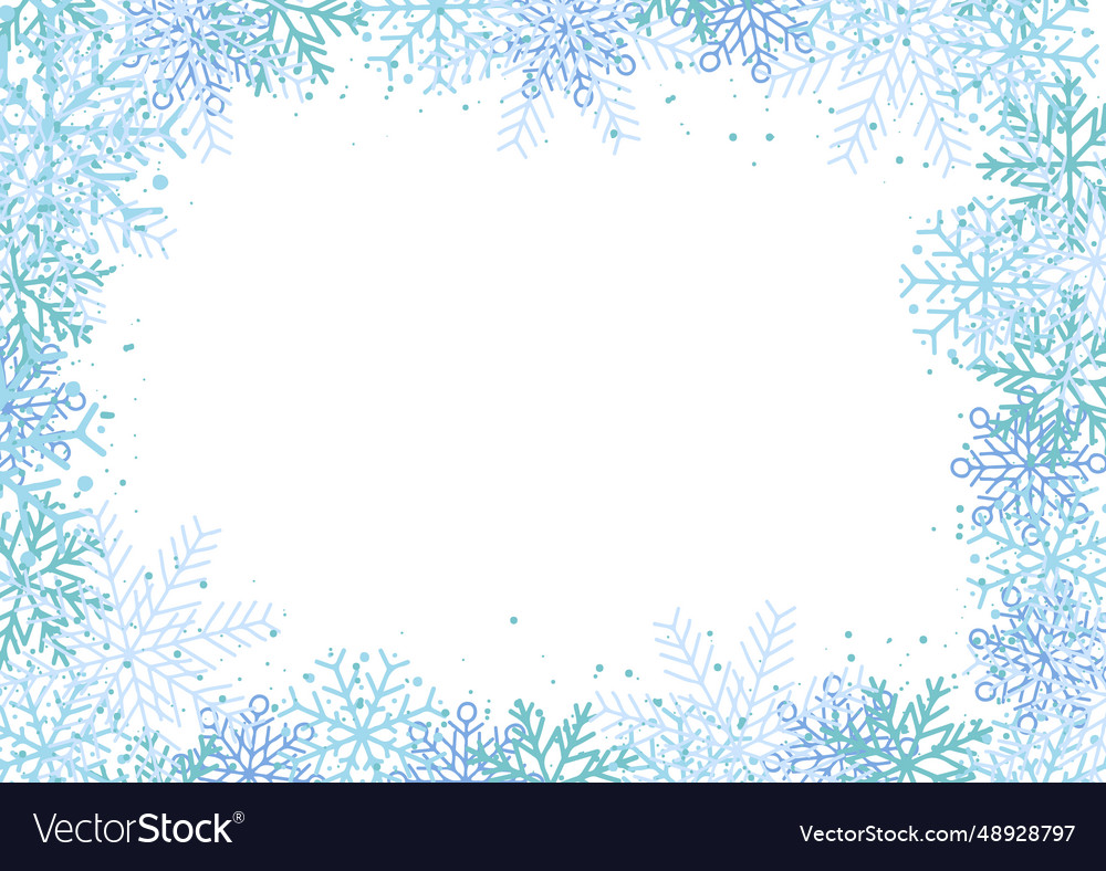 Christmas background with snowflake border Vector Image
