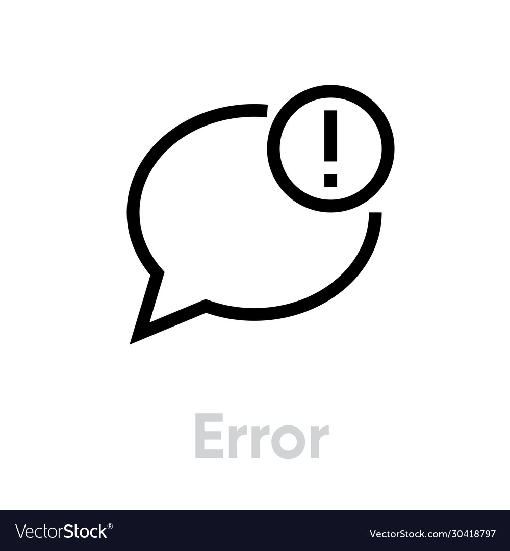 Error chat icon editable line Royalty Free Vector Image