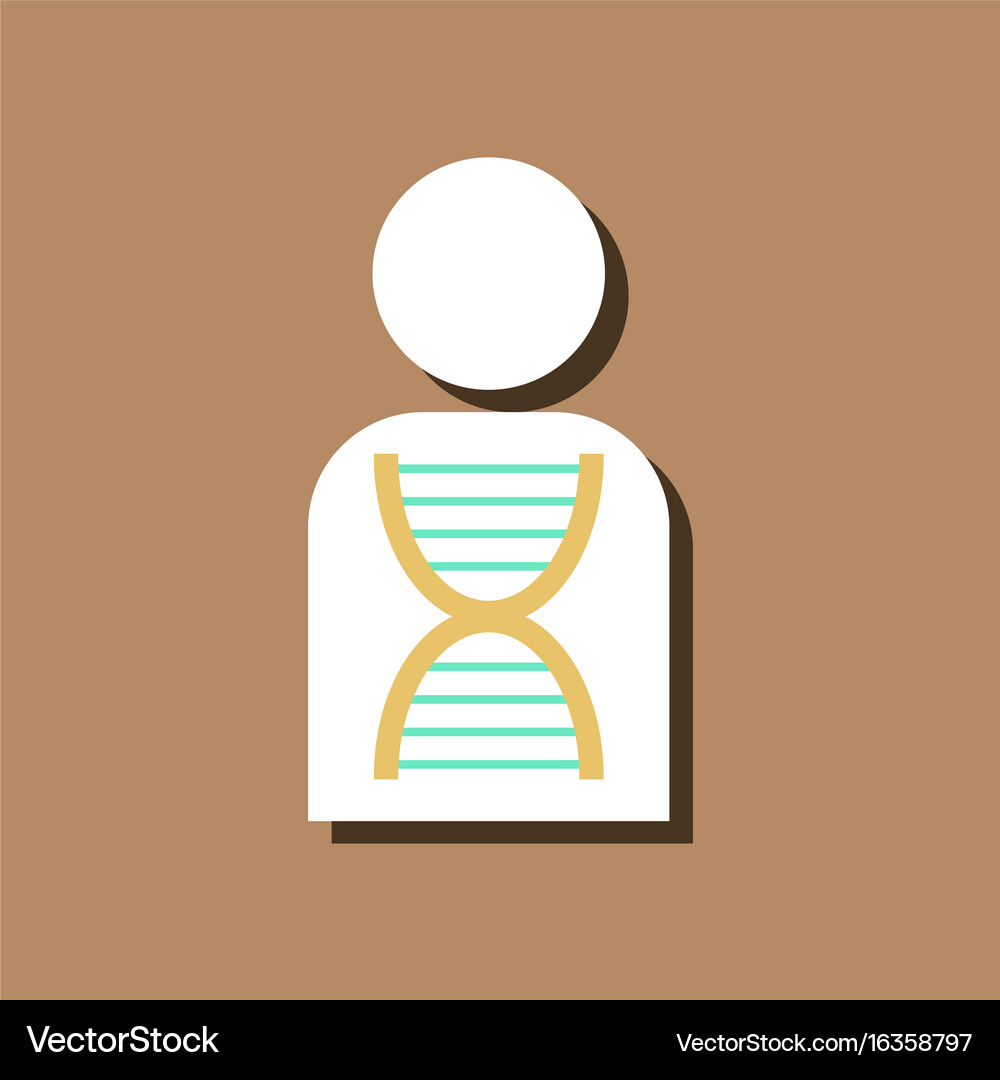 Flat icon design collection human dna in sticker Vector Image