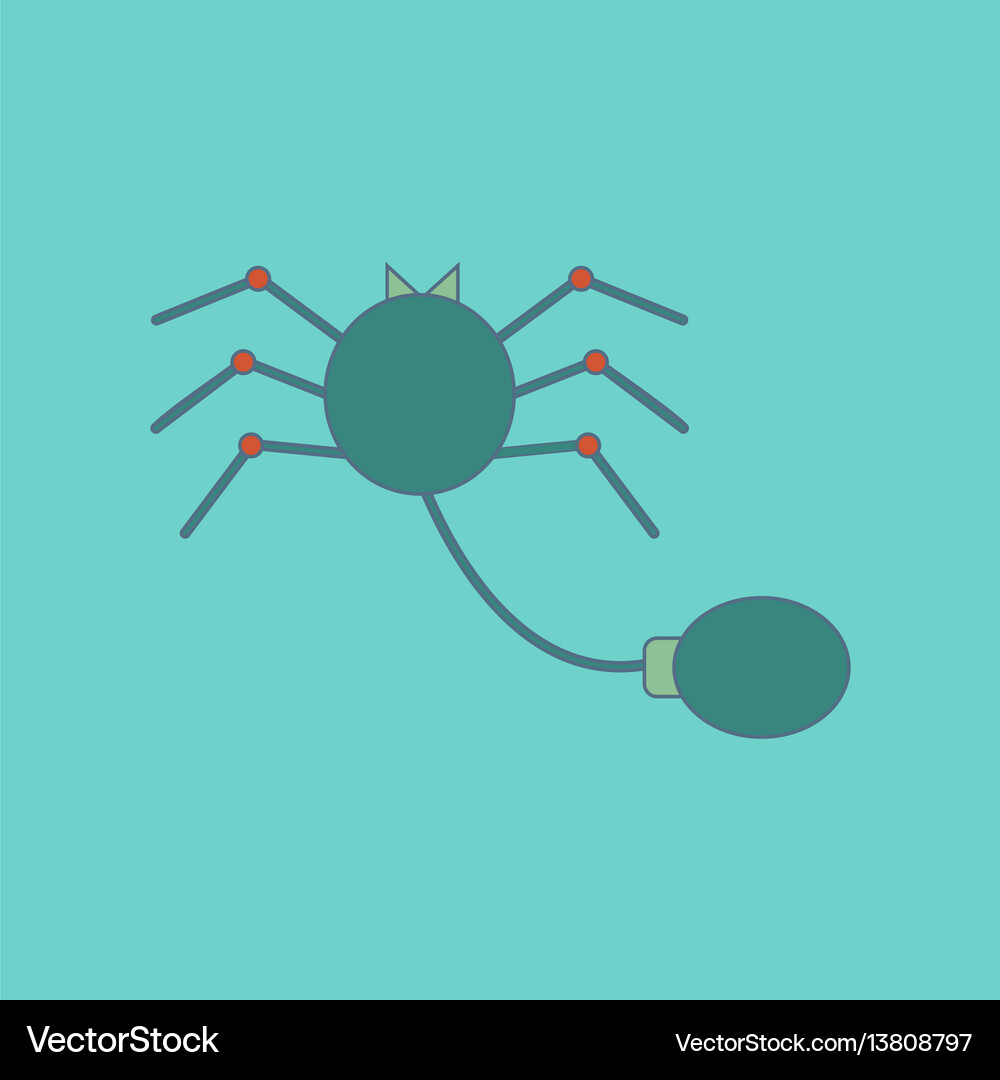 Flat icon on background kids toy spider Royalty Free Vector