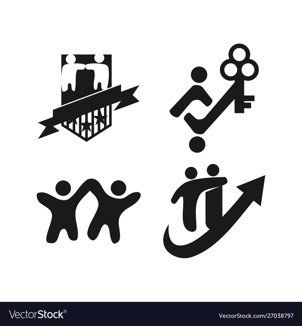 Key shield arrow commitment teamwork together Vector Image