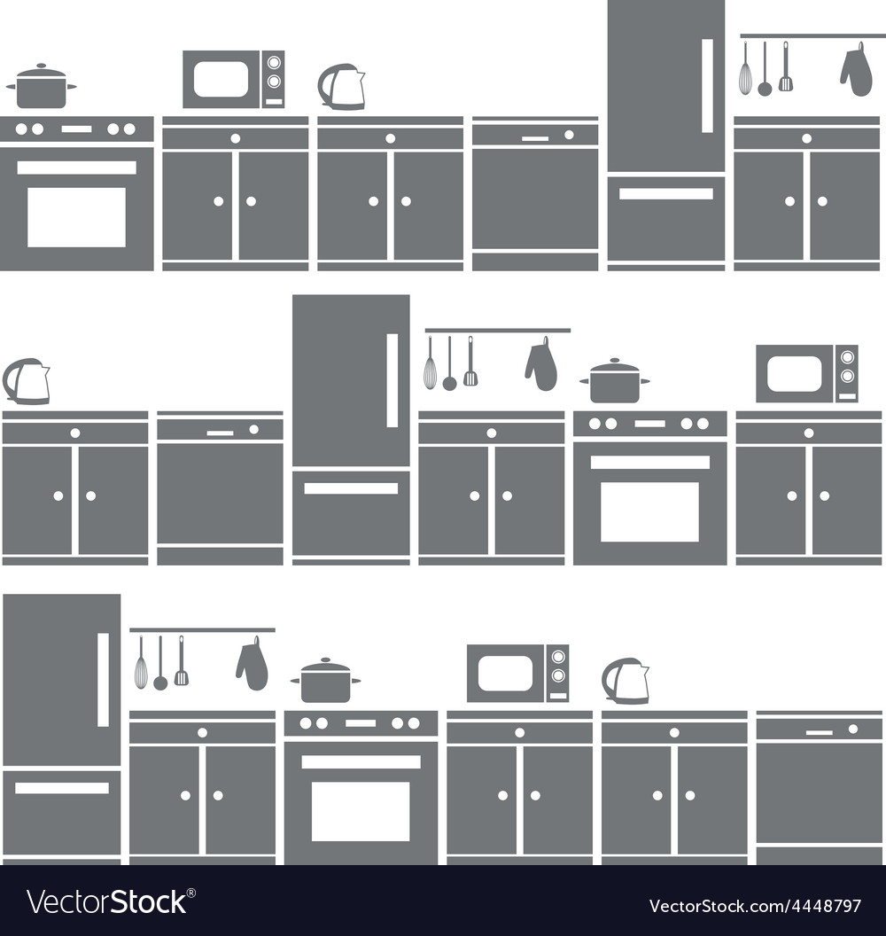 Kitchen equipment seamless pattern Royalty Free Vector Image