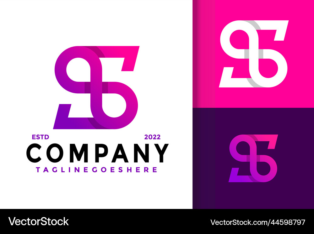 S letter infinity logo design brand identity Vector Image