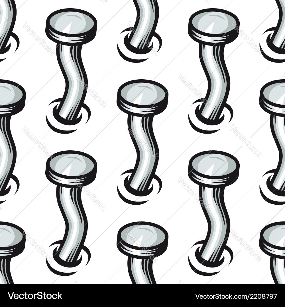 Seamless pattern of hammered crooked nails Vector Image