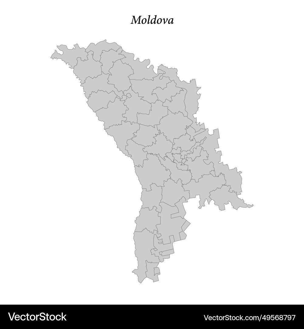 Simple flat map of moldova with borders Royalty Free Vector