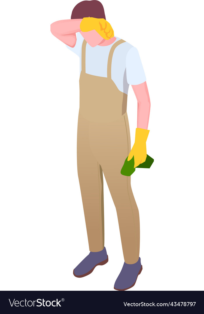 Tired of cleaning composition Royalty Free Vector Image