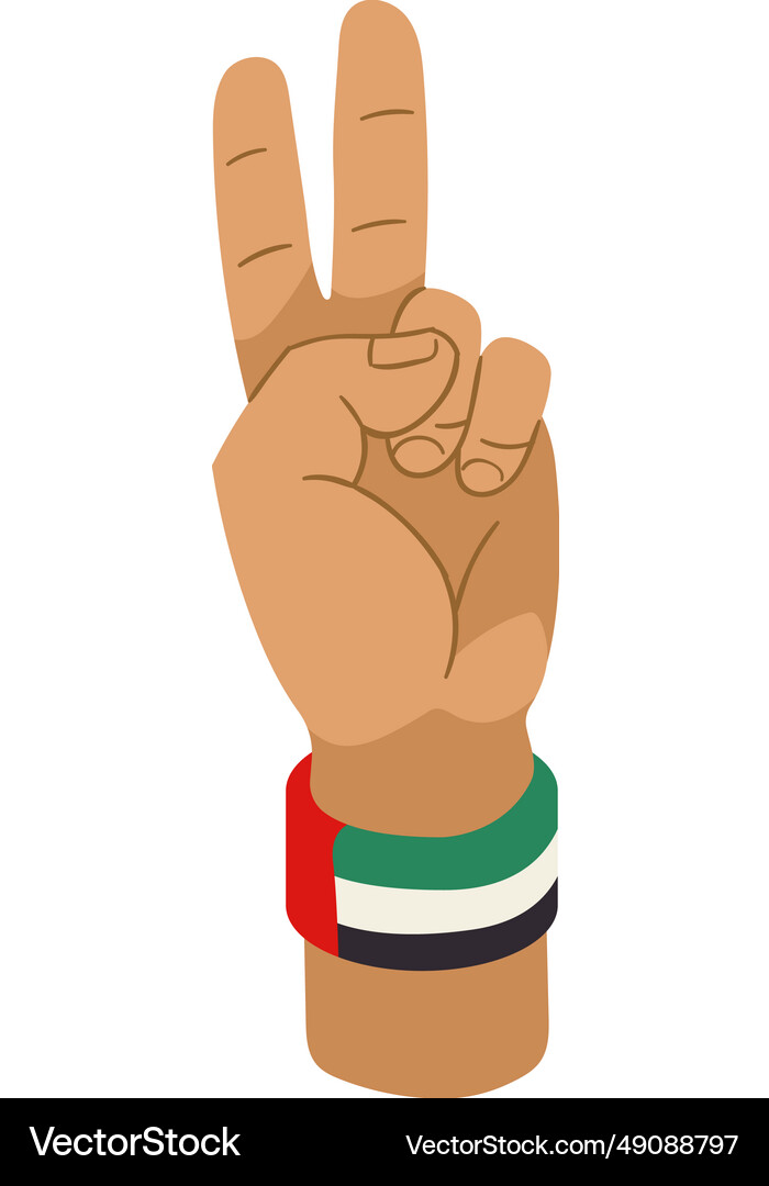 Uae national day flag hand Royalty Free Vector Image