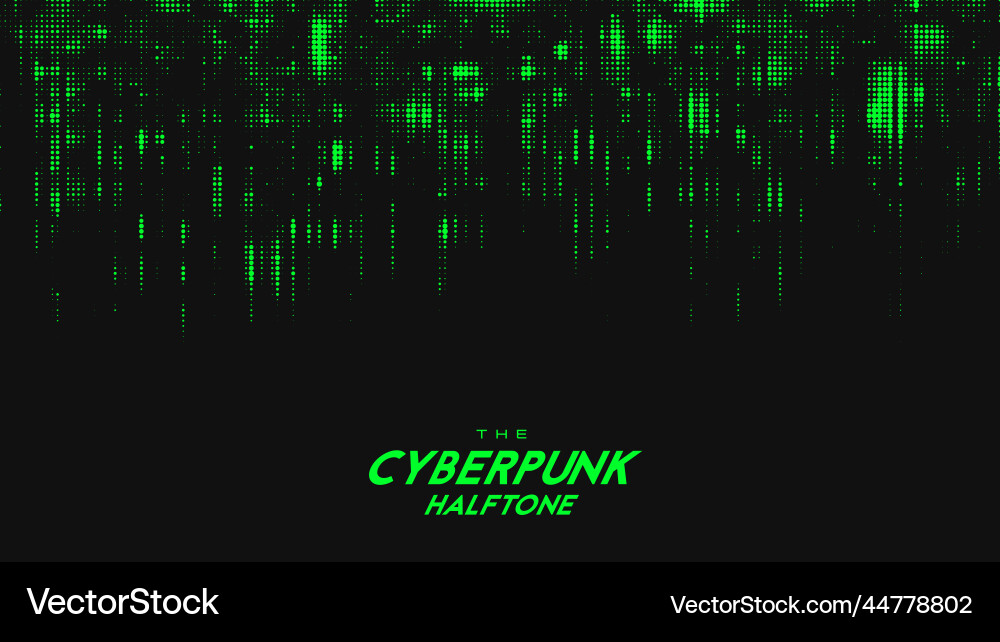 Abstract green cyberpunk halftone sound Royalty Free Vector
