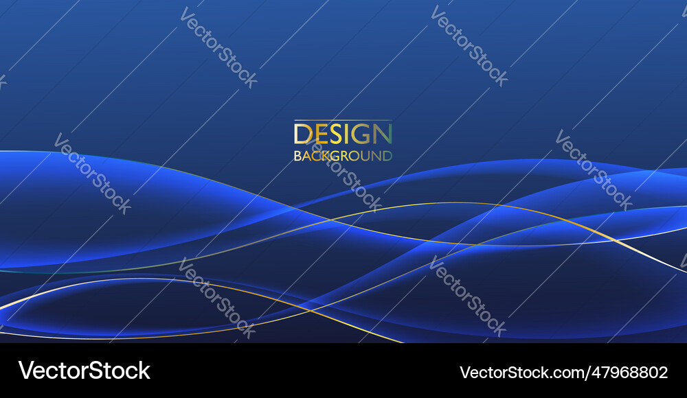 Abstract luxury gold blue template design Vector Image