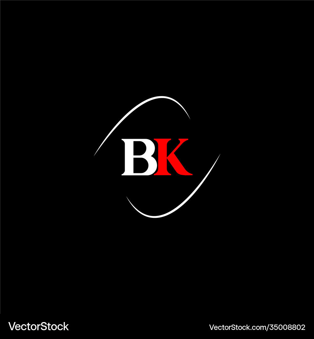 B k letter logo creative design on black color Vector Image