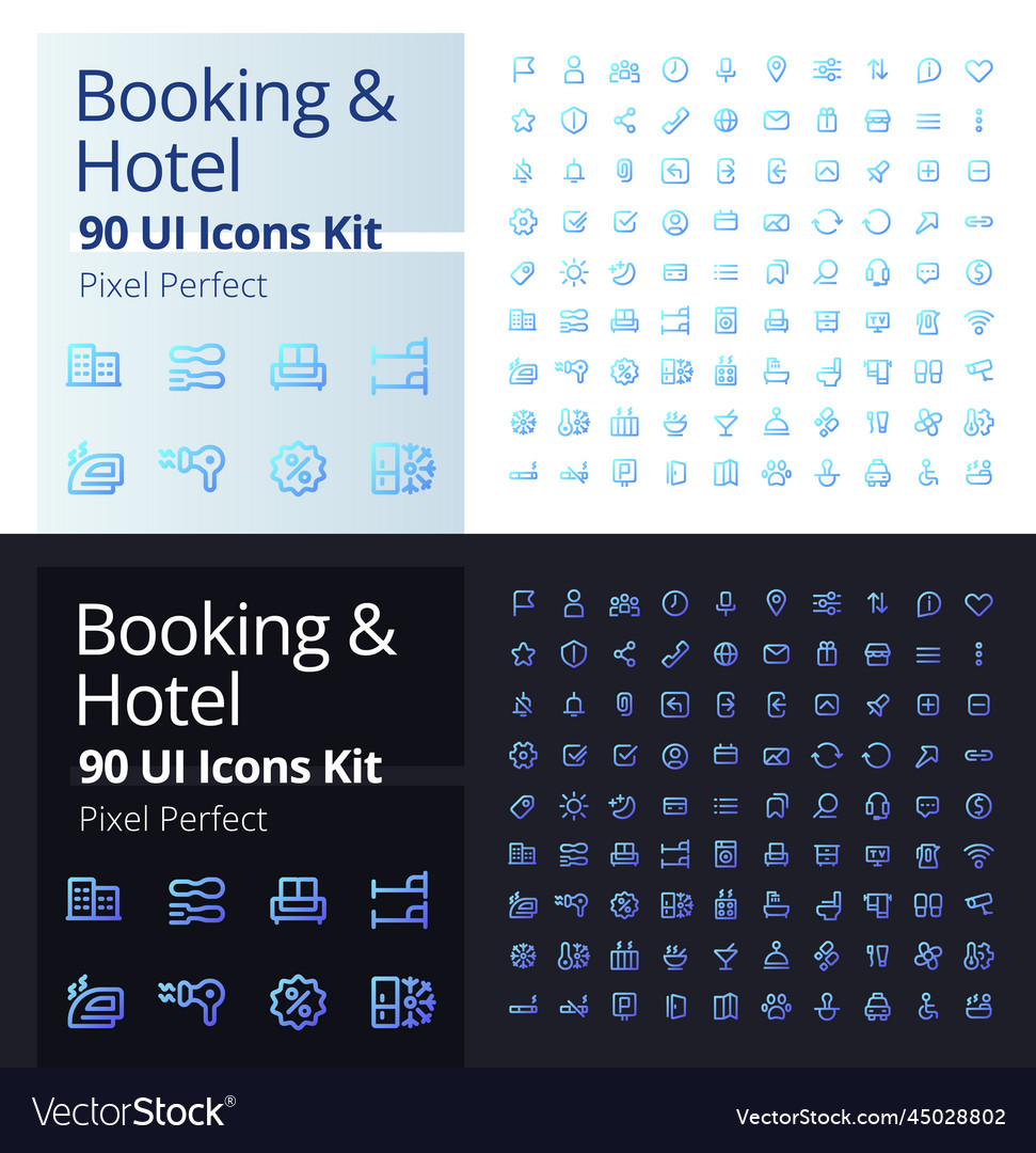 Booking and hotel pixel perfect gradient linear Vector Image