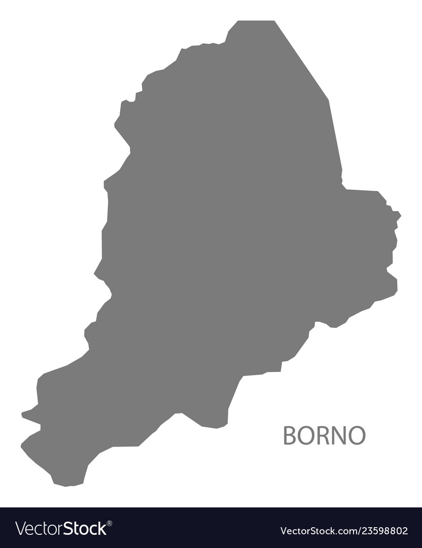 Borno nigeria map grey Royalty Free Vector Image