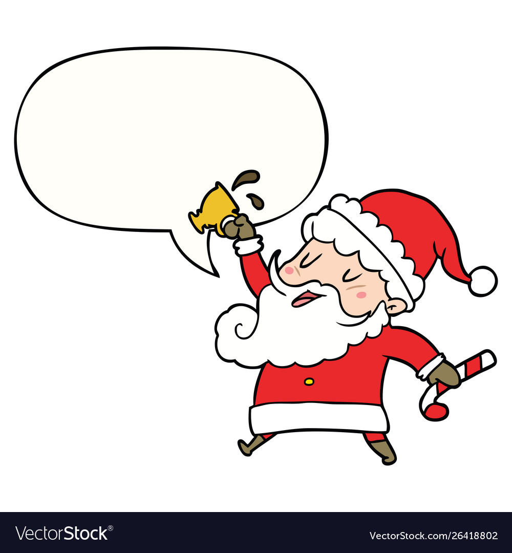 Cartoon santa claus and hot cocoa speech Vector Image