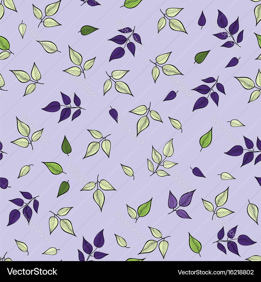 Floral leaves pattern nature seamless background Vector Image