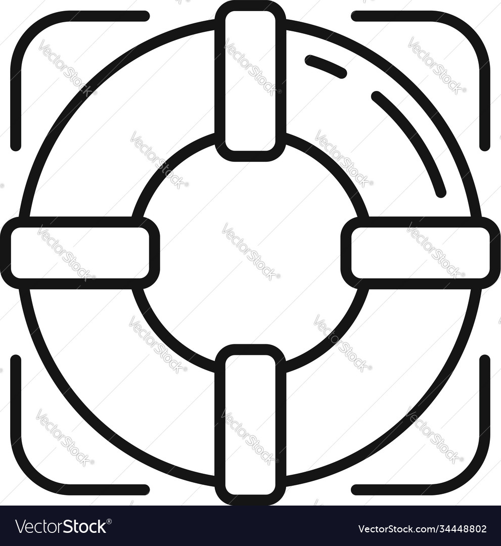 Lifebuoy icon outline style Royalty Free Vector Image