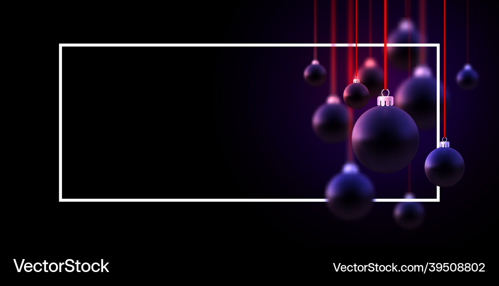 Matt dark violet christmas baubles hanging Vector Image